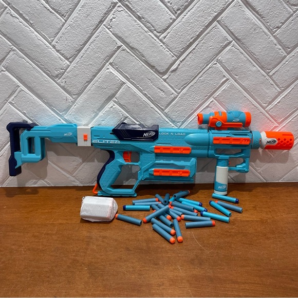 Nerf | Games | Nerf Elite 2 Lock N Load Blaster Pack W Blaster Darts ...